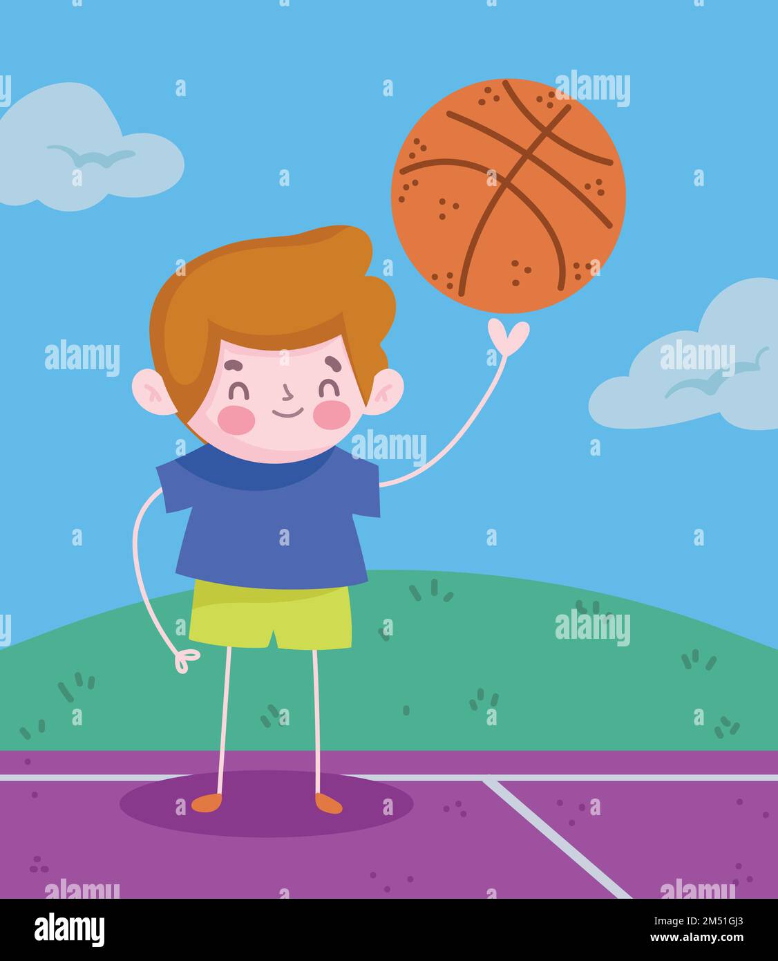 boy playing with ball Stock Vector Image & Art - Alamy