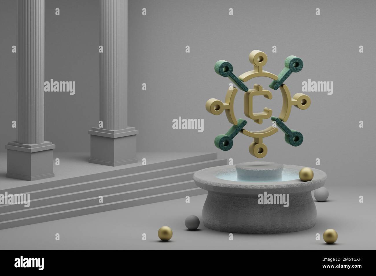 Beautiful illustrations Cryptocurrency Token symbol icon on a fountain ...