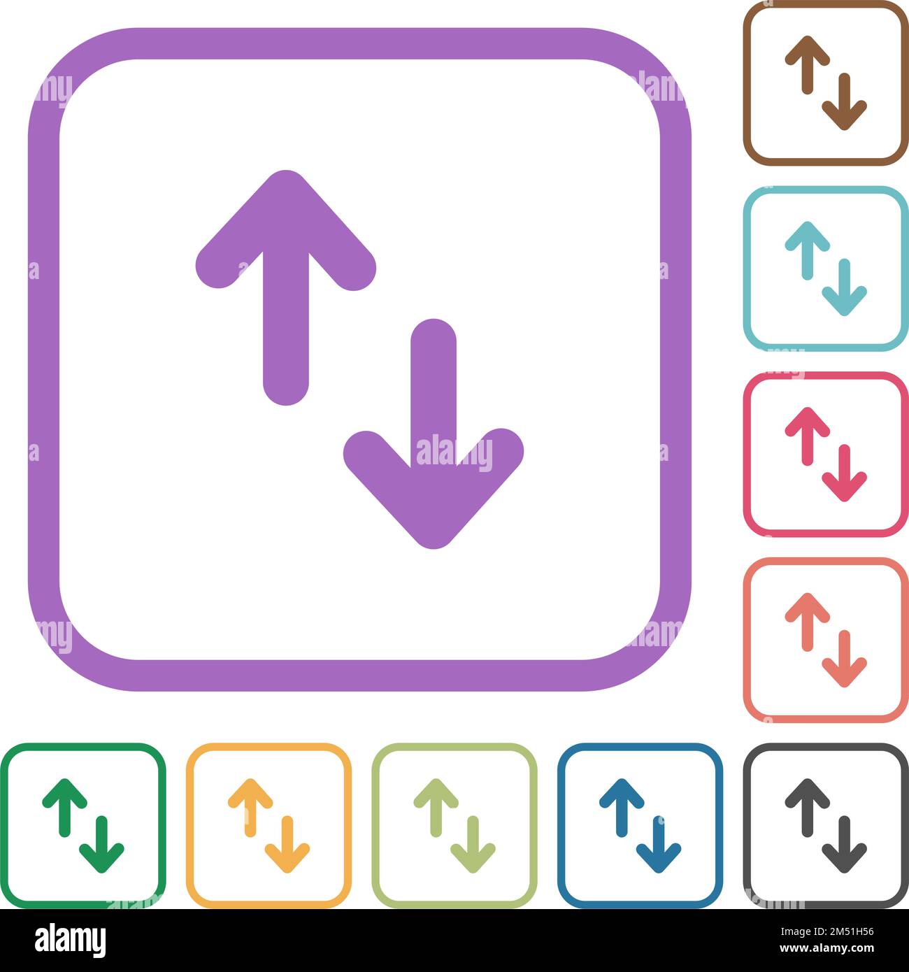 Data transfer solid simple icons in color rounded square frames on ...