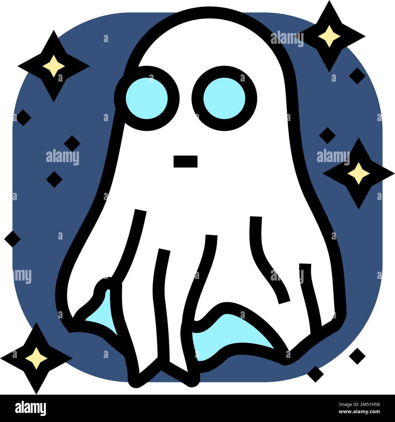 night ghost color icon vector illustration Stock Vector Image & Art - Alamy