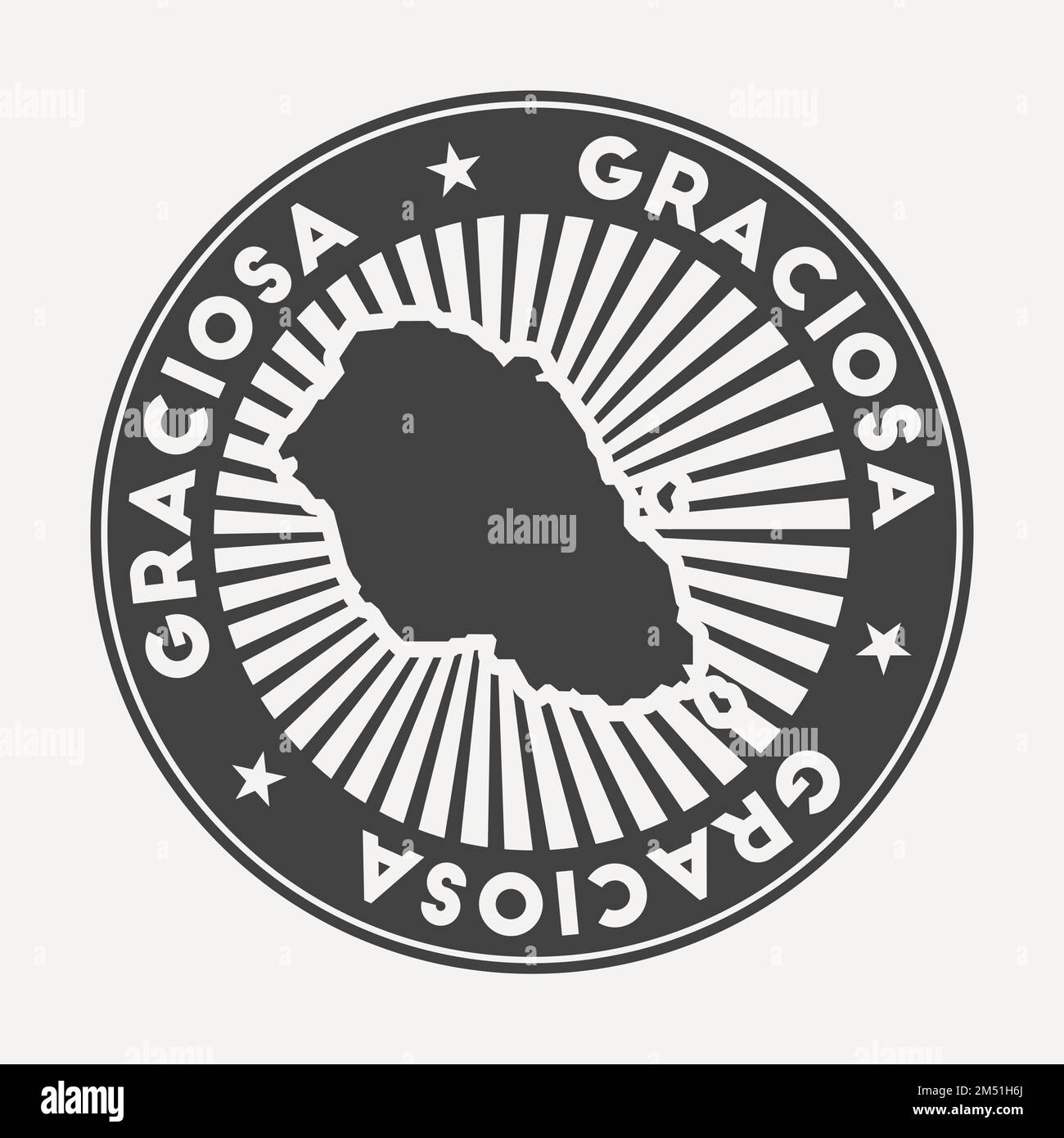 Graciosa round logo. Vintage travel badge with the circular name and ...