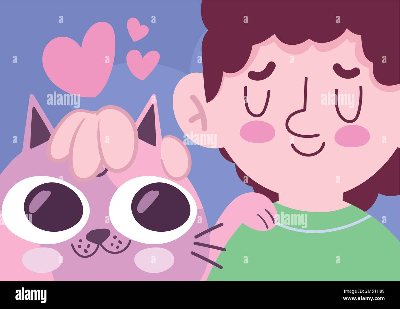 guy with his adorable cat Stock Vector Image & Art - Alamy