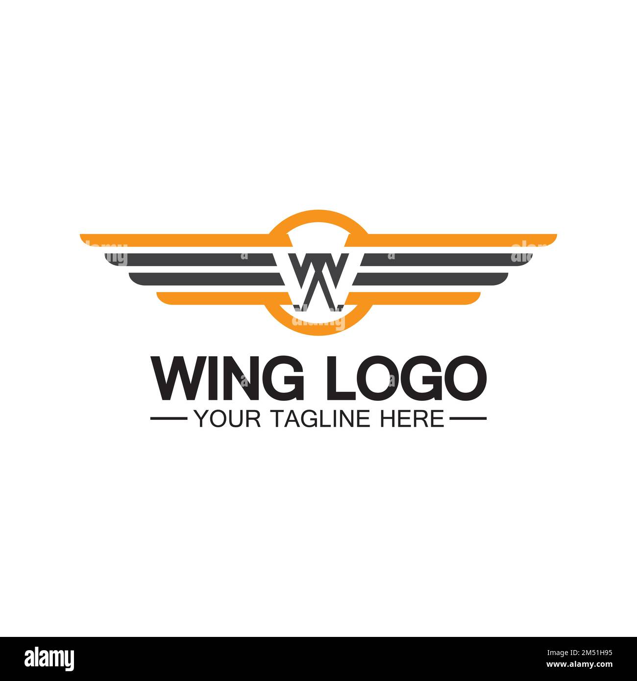W letter for wings logo design, combination w letter and wings Stock ...