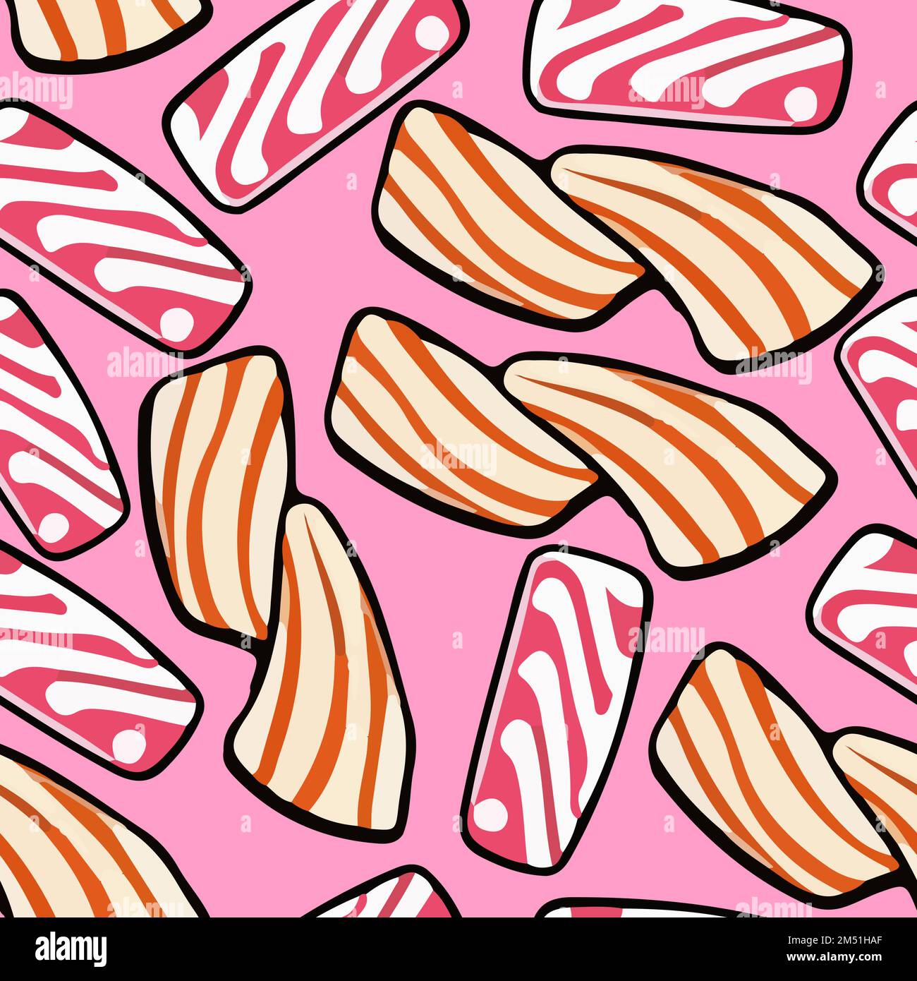 Salmon fillet texture, fish pattern. Vector background with stripes ...