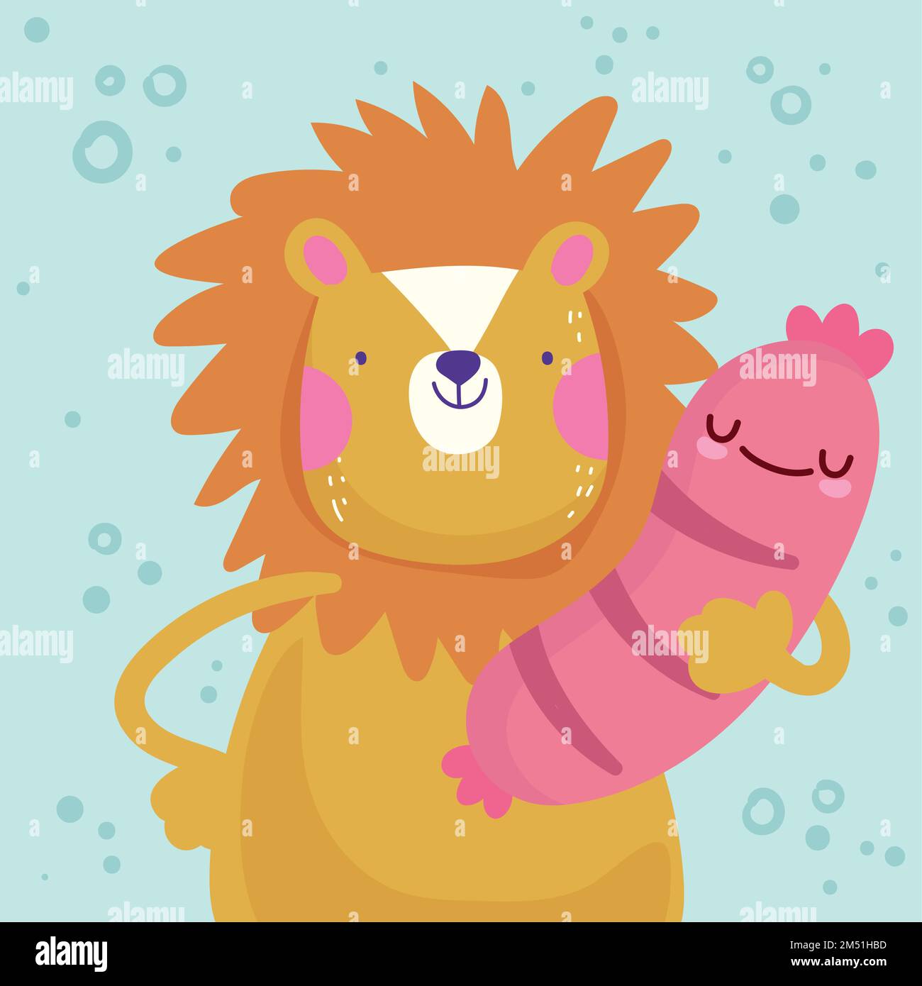 lion with cute sausage Stock Vector Image & Art - Alamy