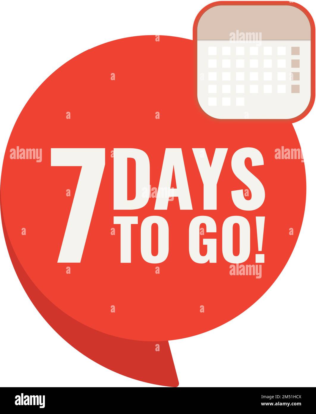 Number 7 of days left to go. Badge with, sale, landing page, banner ...