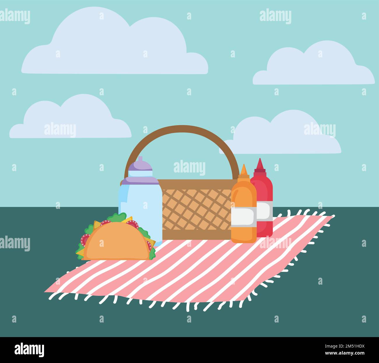 camping basket and food Stock Vector Image & Art - Alamy