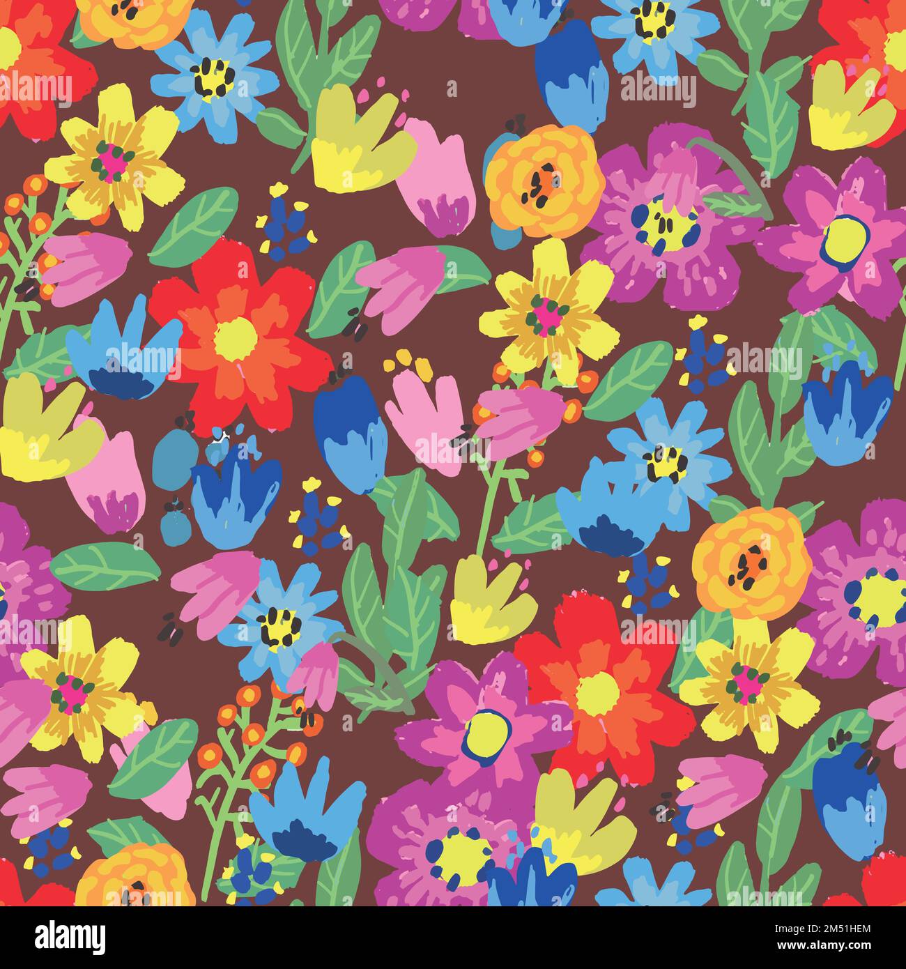 Seamless pattern with bright flowers. Background with flowers Stock ...