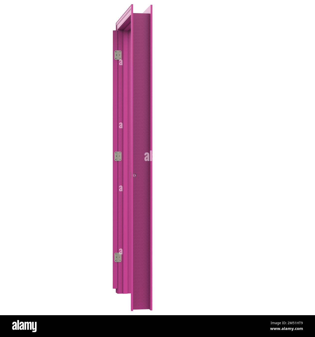 open pink isolated interior door closed 3d illustration rendering Stock ...