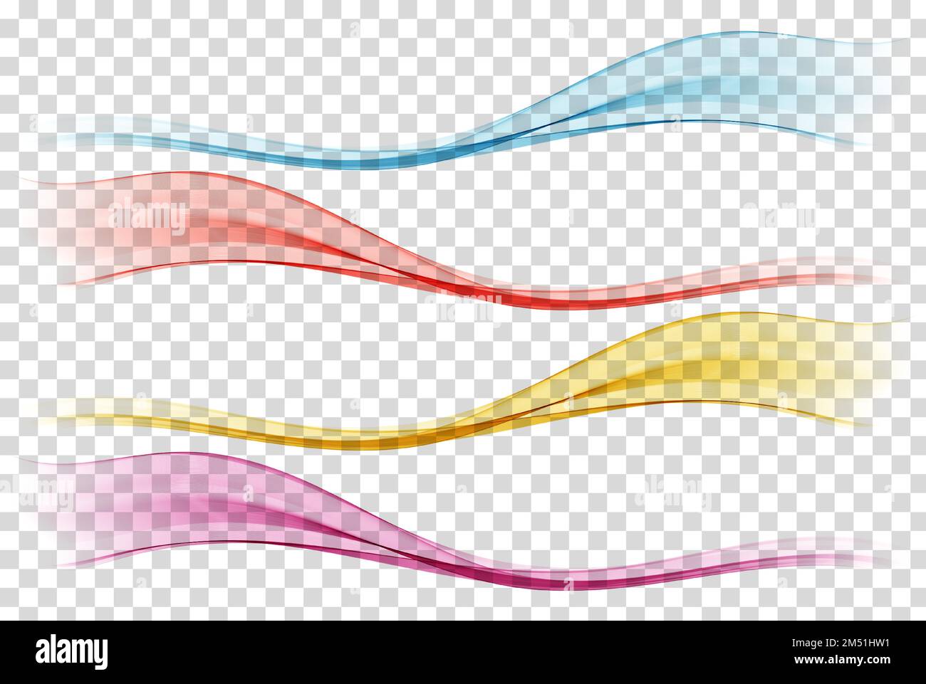 Set of colored abstract wave design elements, abstract flow of wavy ...