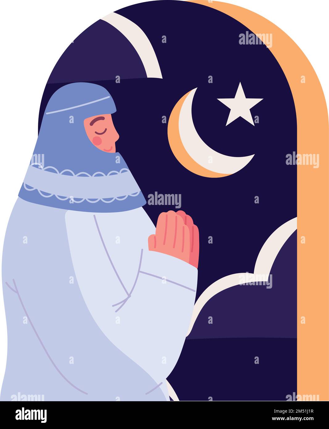 praying arabic woman Stock Vector Image & Art - Alamy