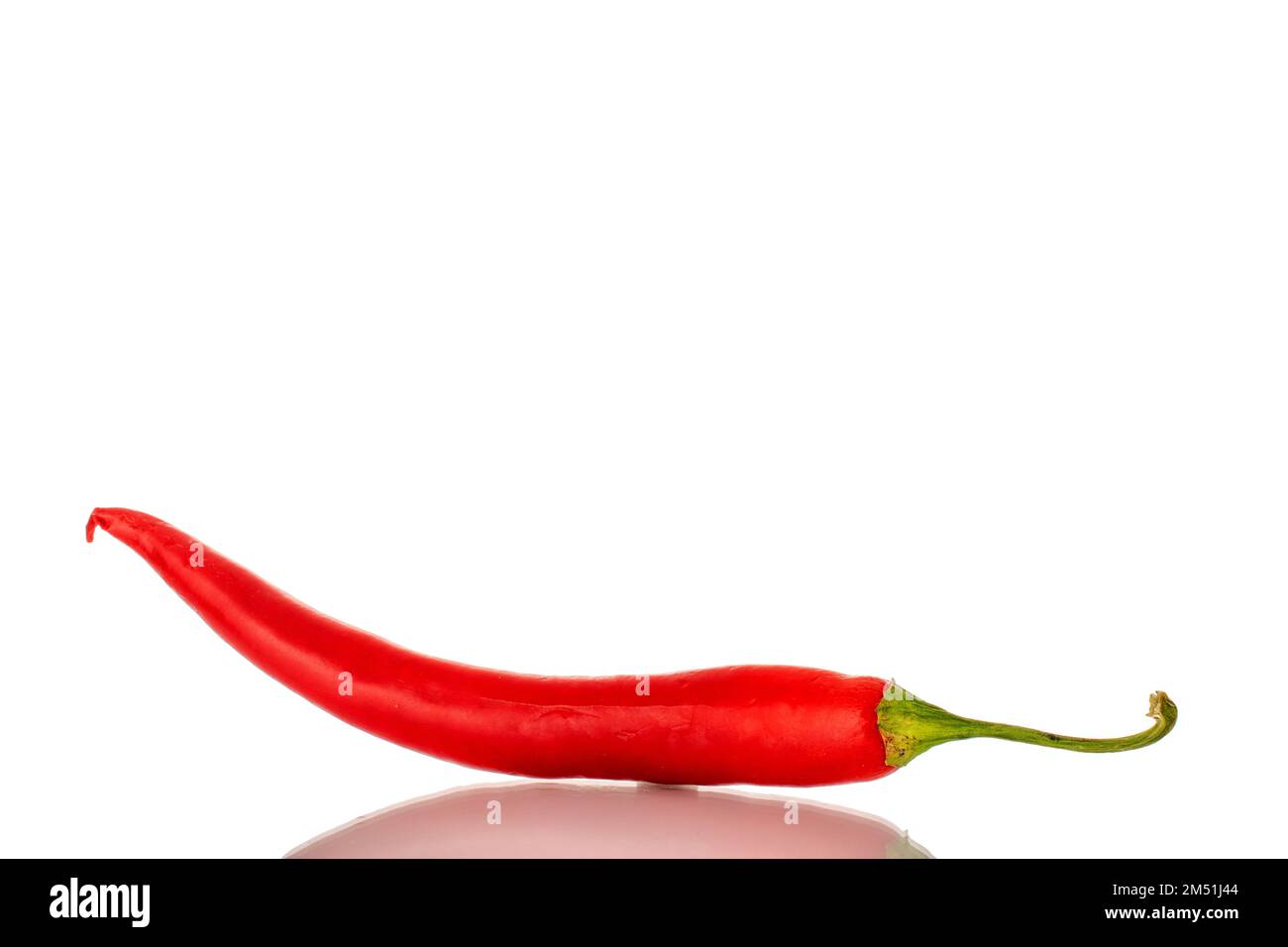 One red hot pepper, macro, isolated on white background Stock Photo - Alamy
