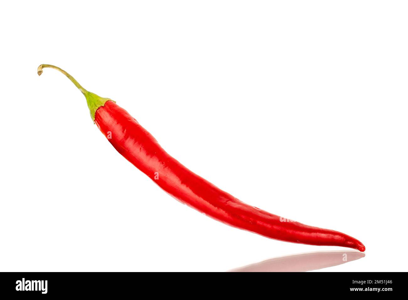 One red hot pepper, macro, isolated on white background Stock Photo - Alamy