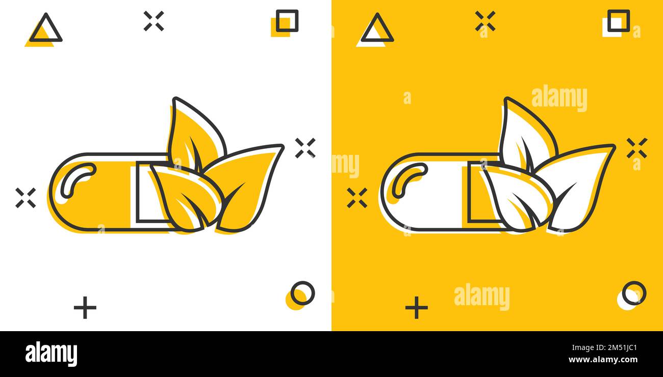 Vitamin pill note icon in comic style. Capsule cartoon vector ...