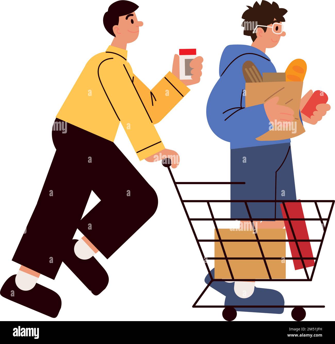 men doing shopping Stock Vector Image & Art - Alamy