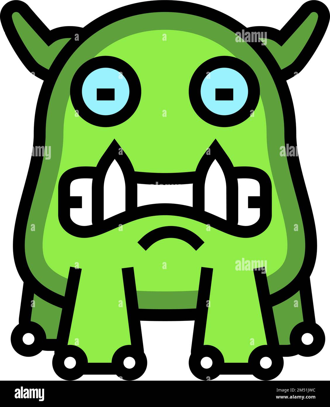 teeth monster alien color icon vector illustration Stock Vector Image ...