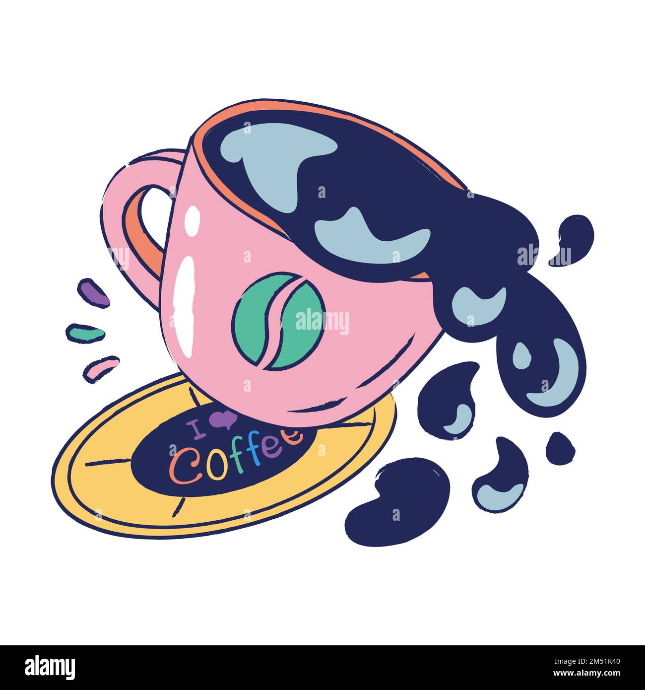 Coffee cup flyer sketch Cut Out Stock Images & Pictures - Alamy