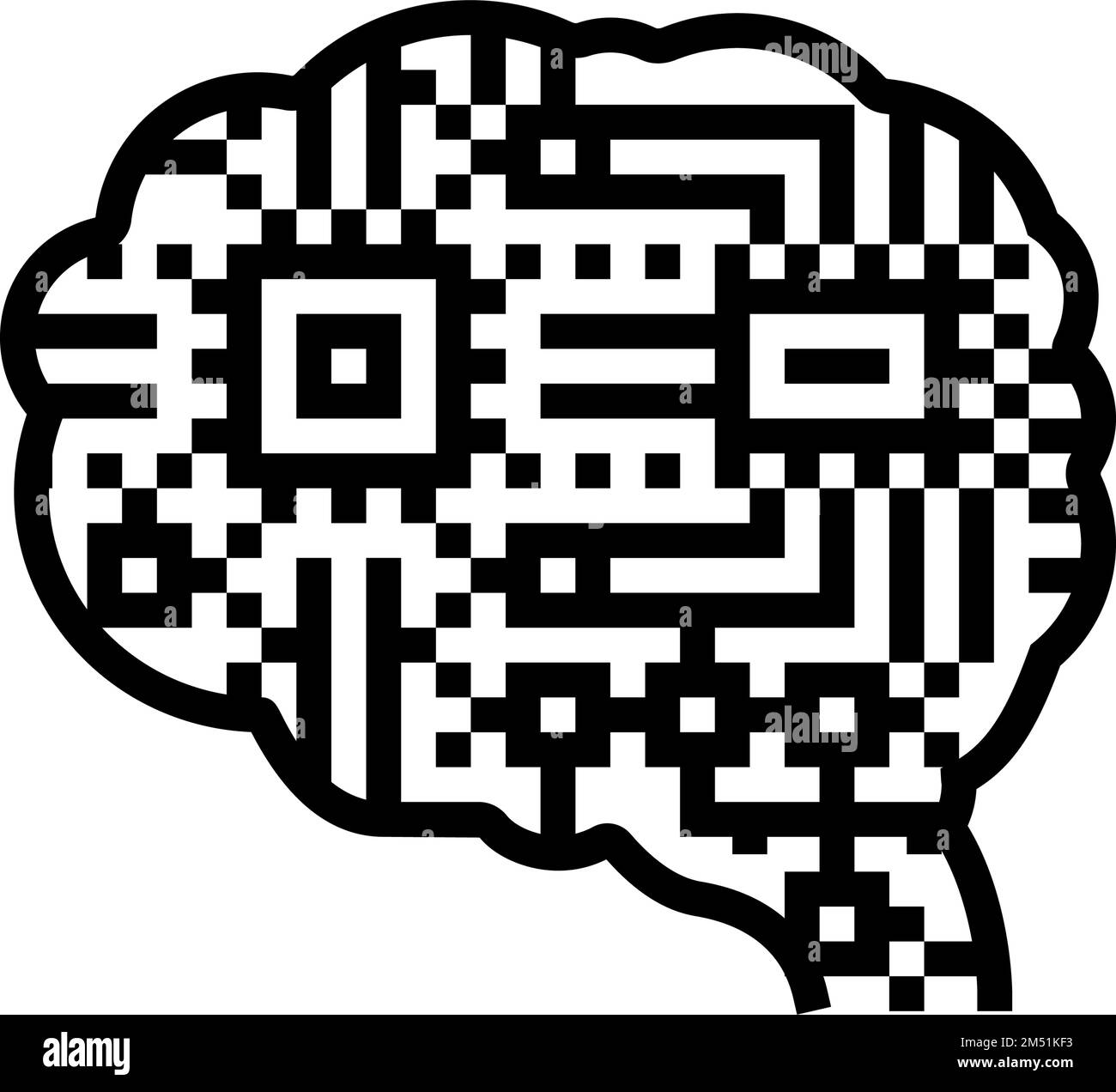 technology brain line icon vector illustration Stock Vector Image & Art ...