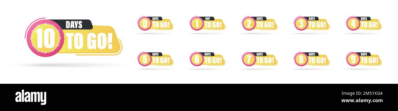 Number 0, 1, 2, 3, 4, 5, 6, 7, 8, 9, 10, of days left to go. Collection ...