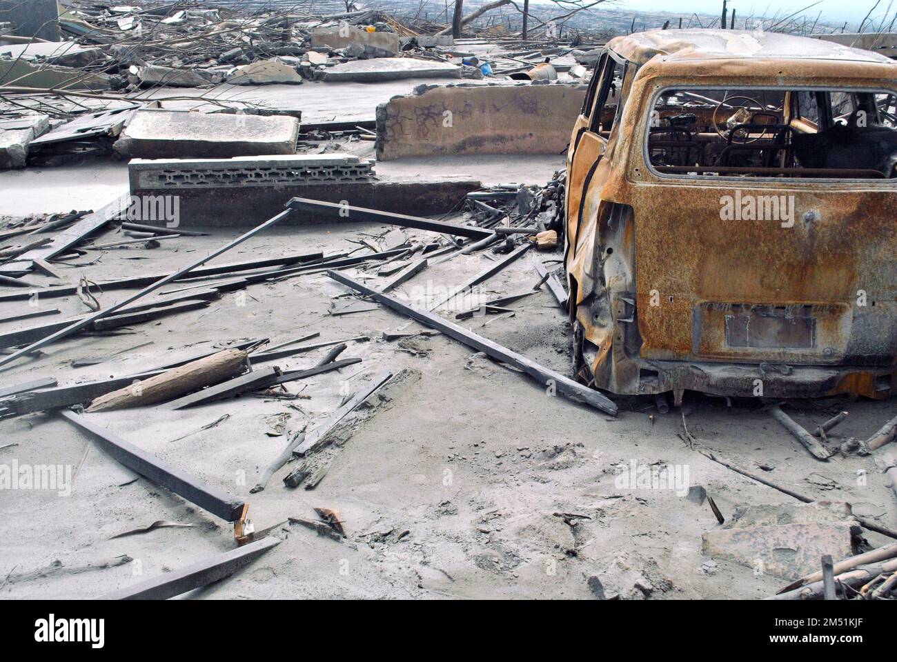damage caused by volcanic eruptions Stock Photo - Alamy