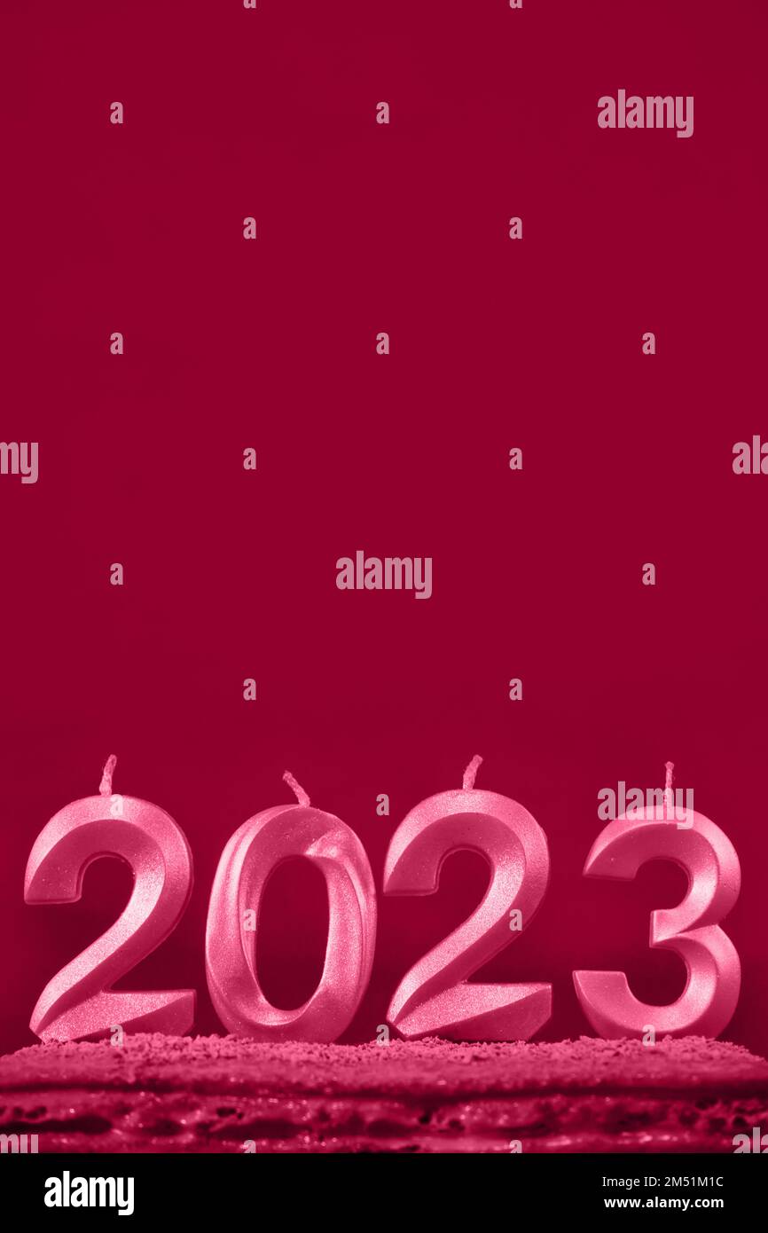 Holiday background Happy New Year. Minimalistic vertical red background ...