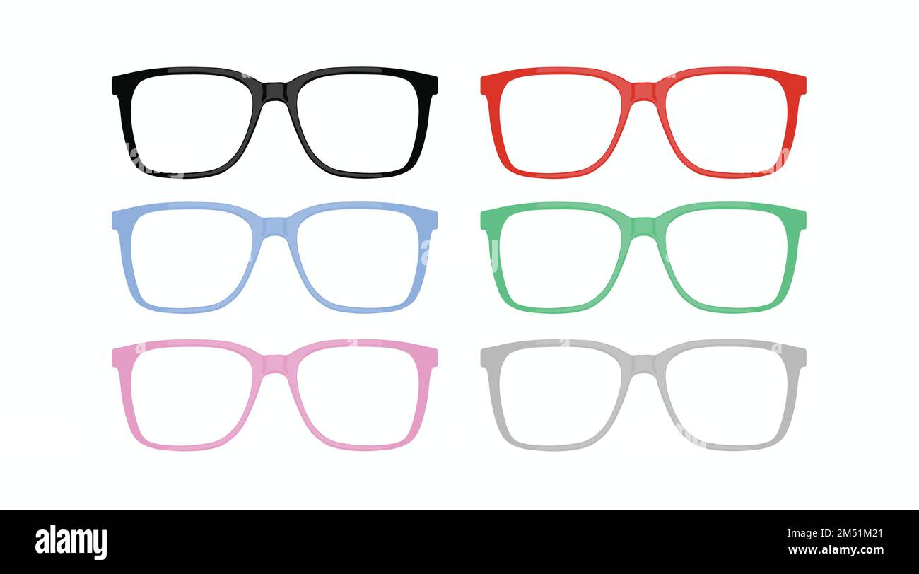 Different Color Glasses Frames Vector Isolated Set Of Glasses Icons Stock Vector Image And Art