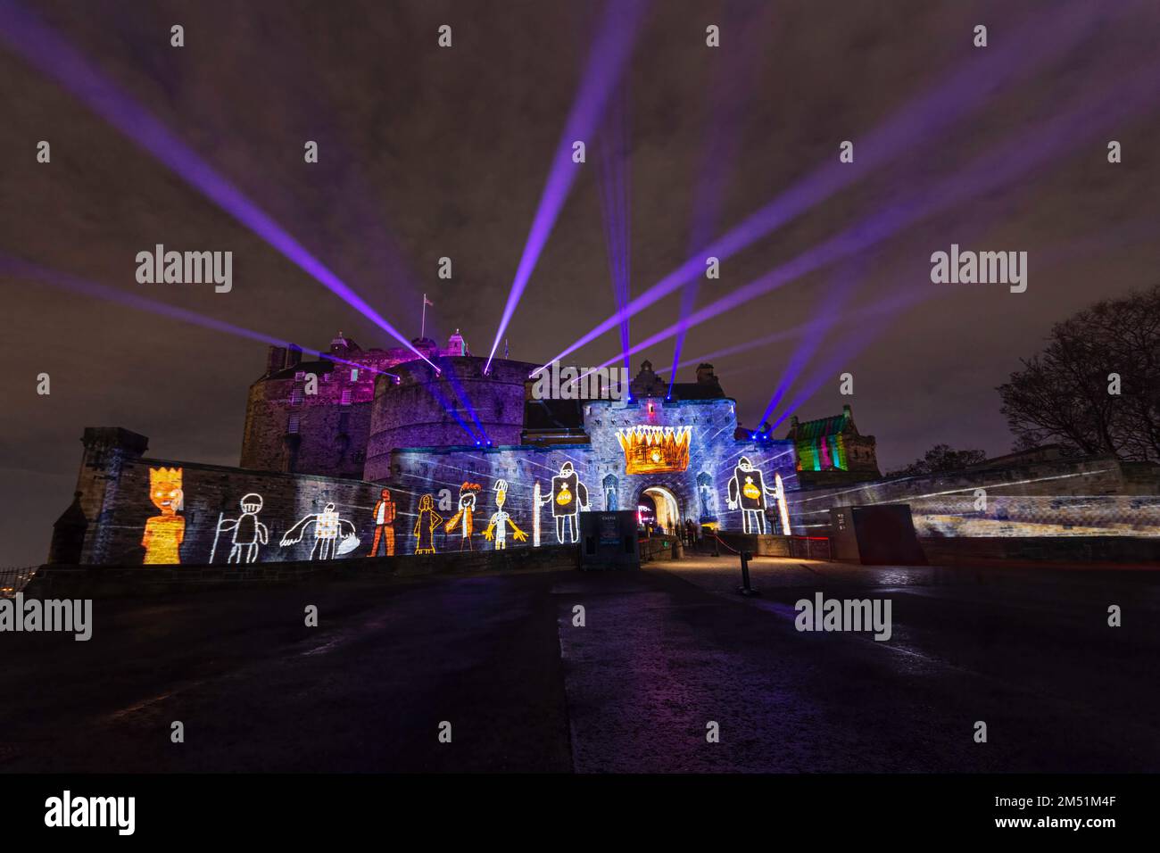 Edinburgh Castle of Light. Fantastic light and laser display Stock ...