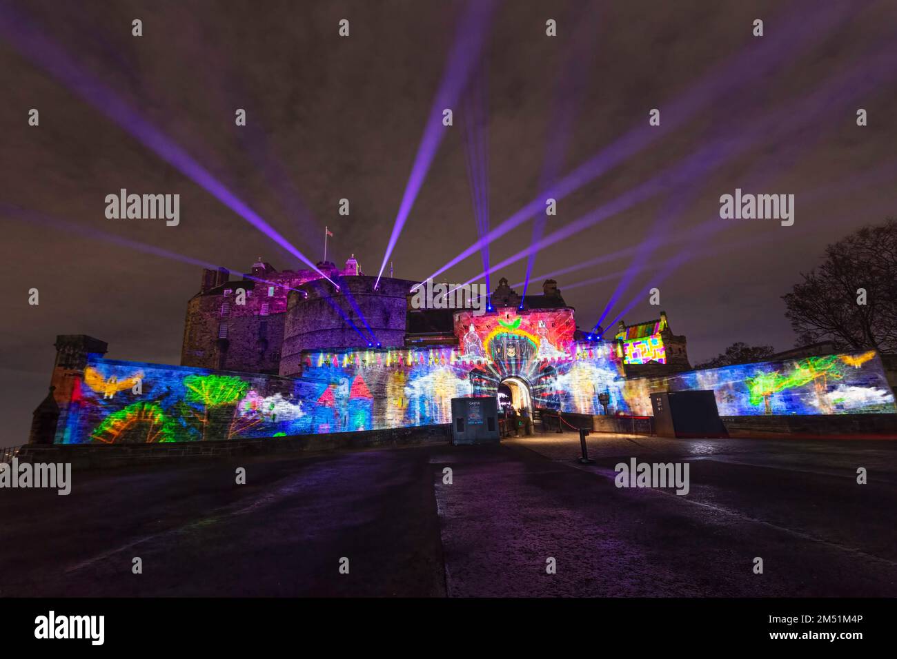 Edinburgh Castle of Light. Fantastic light and laser display Stock ...
