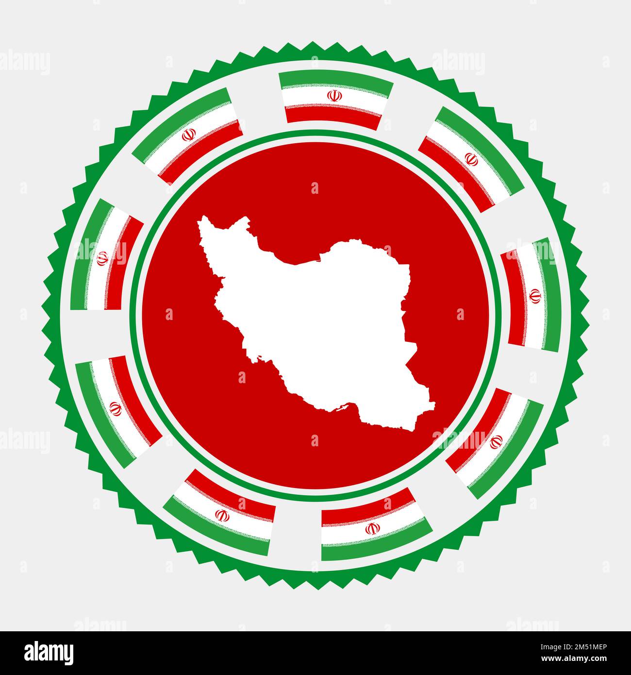 Iran flat stamp. Round logo with map and flag of Iran. Vector illustration Stock Vector Image ...