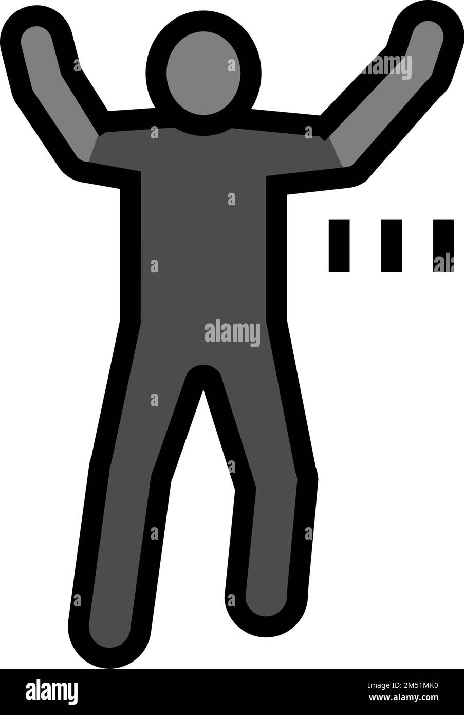 warning man silhouette color icon vector illustration Stock Vector ...