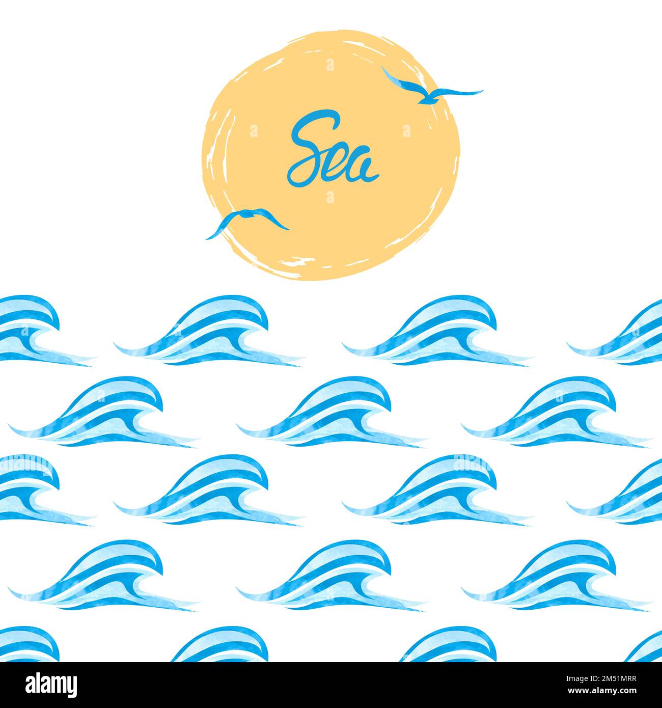 Ocean watercolor vector vectors hi-res stock photography and images - Alamy