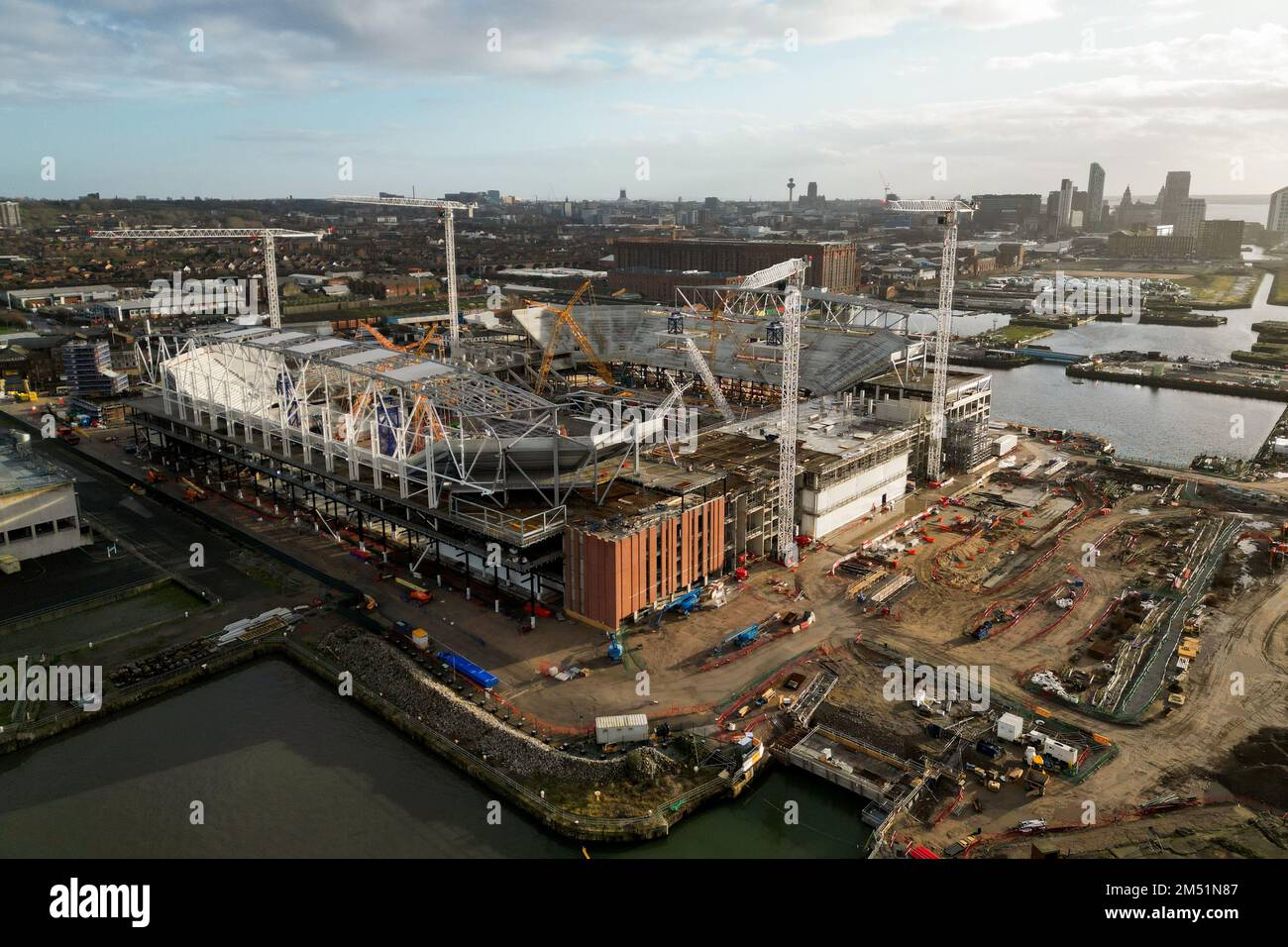 Everton stadium construction at Branley Moore Dock, Liverpool, 24th ...