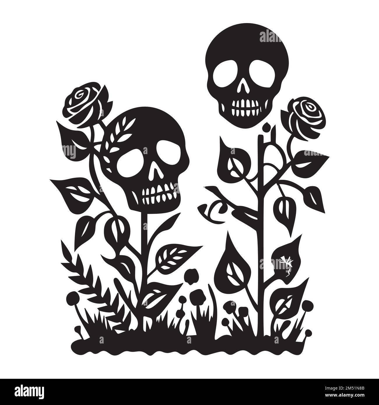 Valentines Day Skull Couple Tattoo Graphic Vector Skeleton Romance