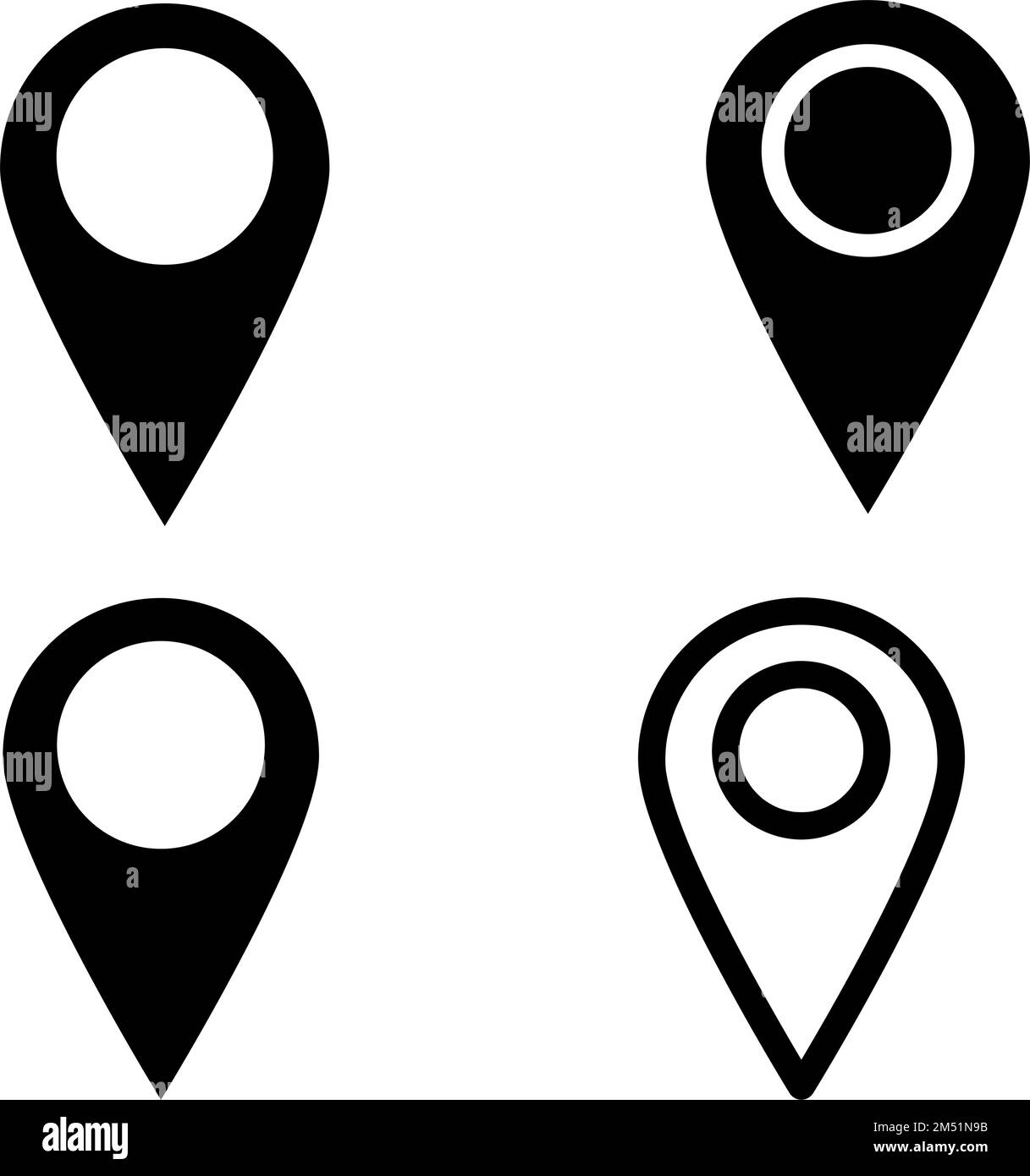 A set of location icons isolated on a white background Stock Vector ...