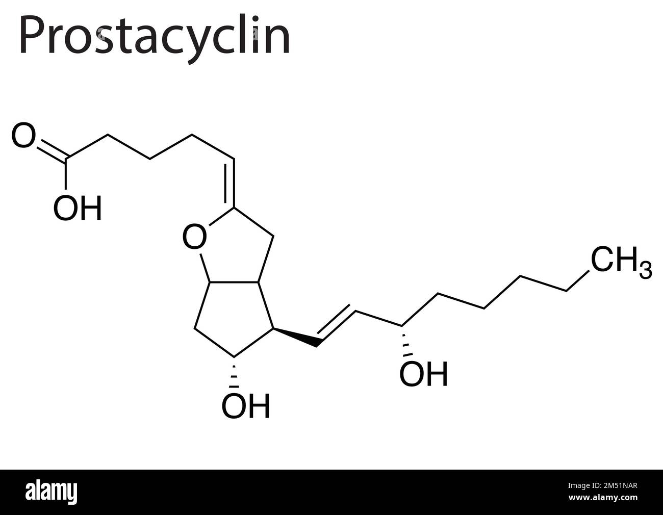 A Chemical formula structure of prostacyclin on white background Stock ...