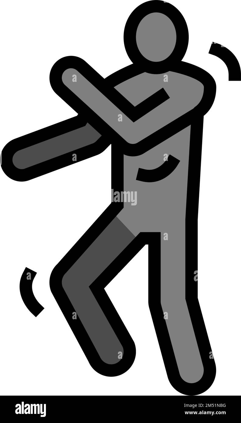 dance man silhouette color icon vector illustration Stock Vector Image ...