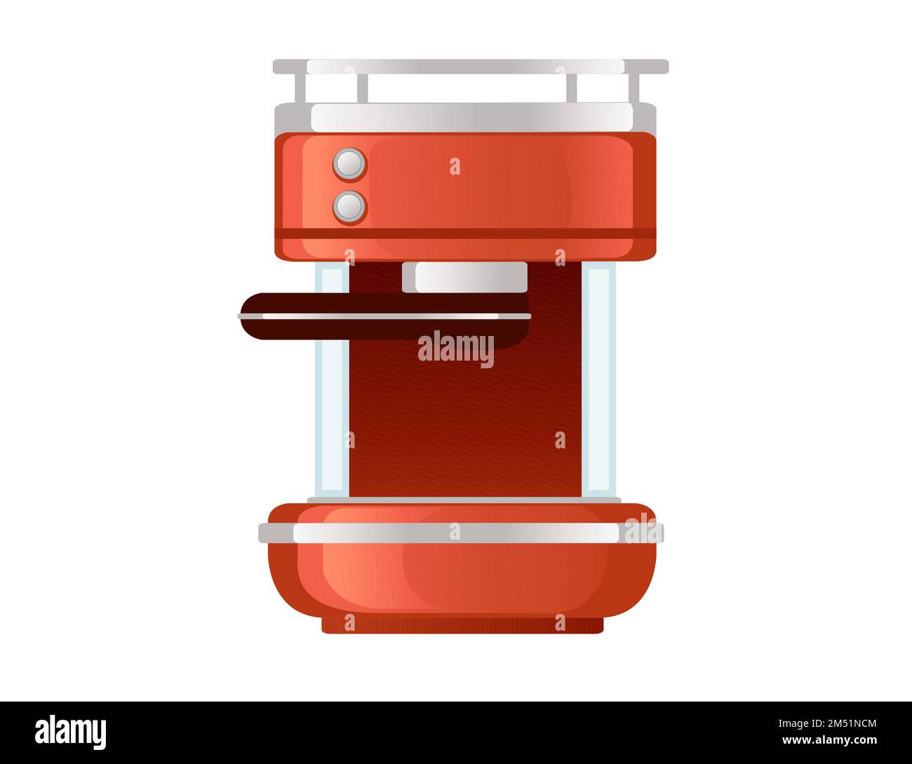 Red color retro style coffee maker vector illustration isolated on ...