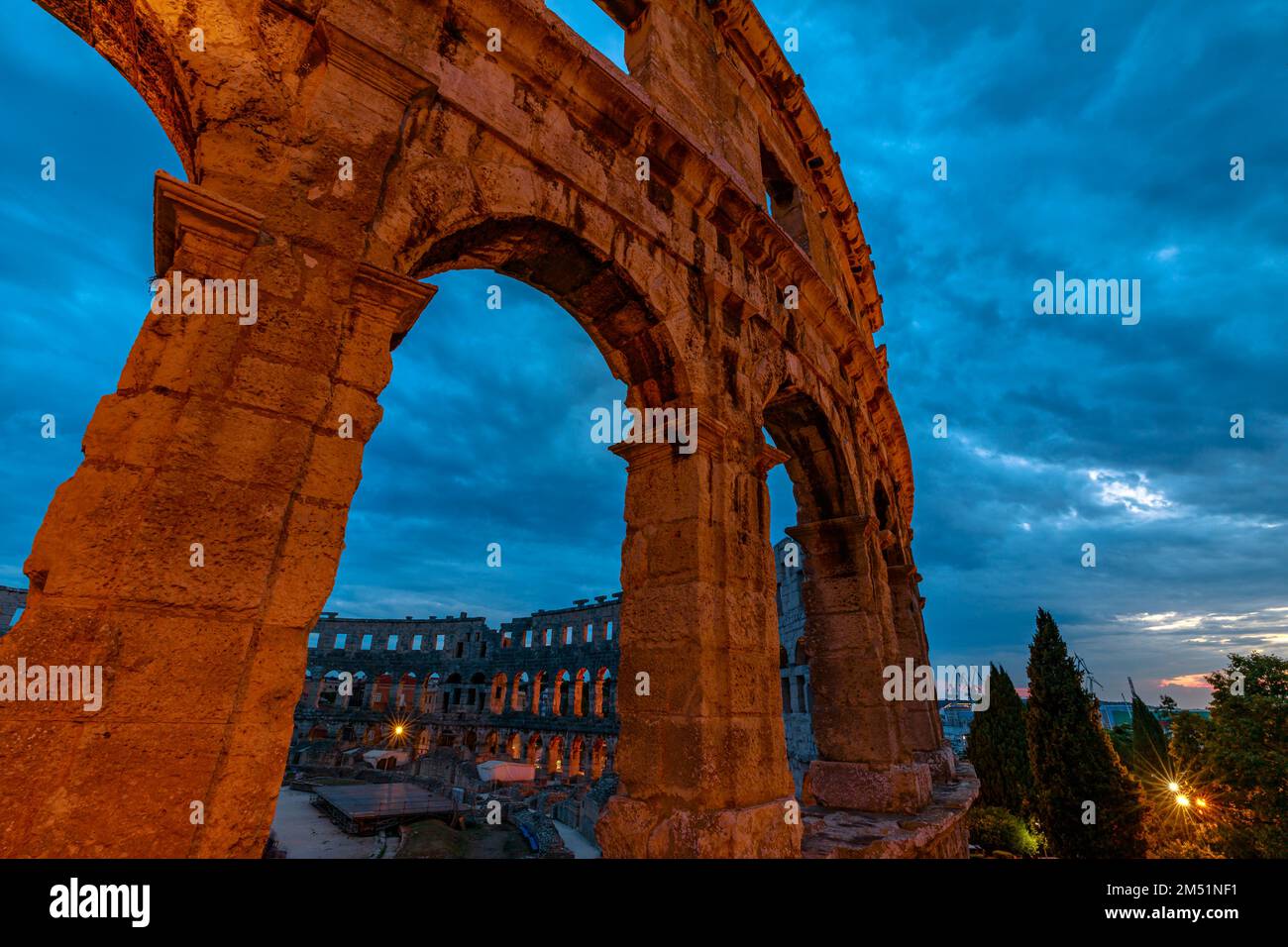 Coliseum of Pula, also referred as Pula Amphitheater, very well ...