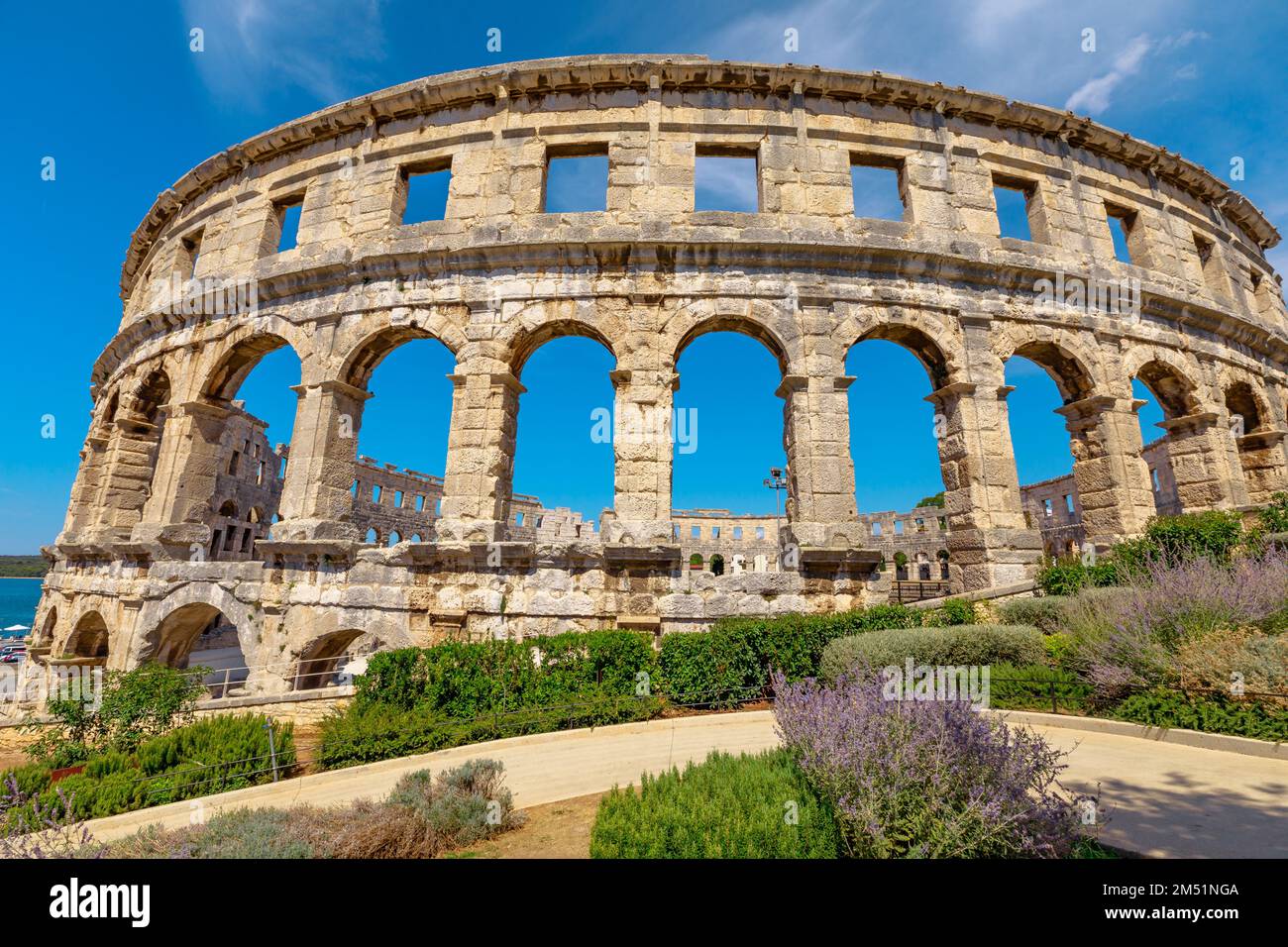 Pula Amphitheater, known as Coliseum of Pula, is a well-preserved Roman ...