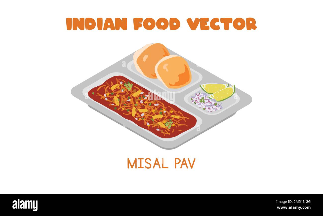Indian Misal Pav spicy curry topped with farsan, onion, lemon, and ...