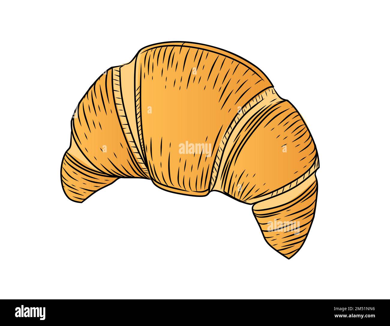 Fresh tasty croissant hand drawn style vector illustration isolated on white background Stock ...