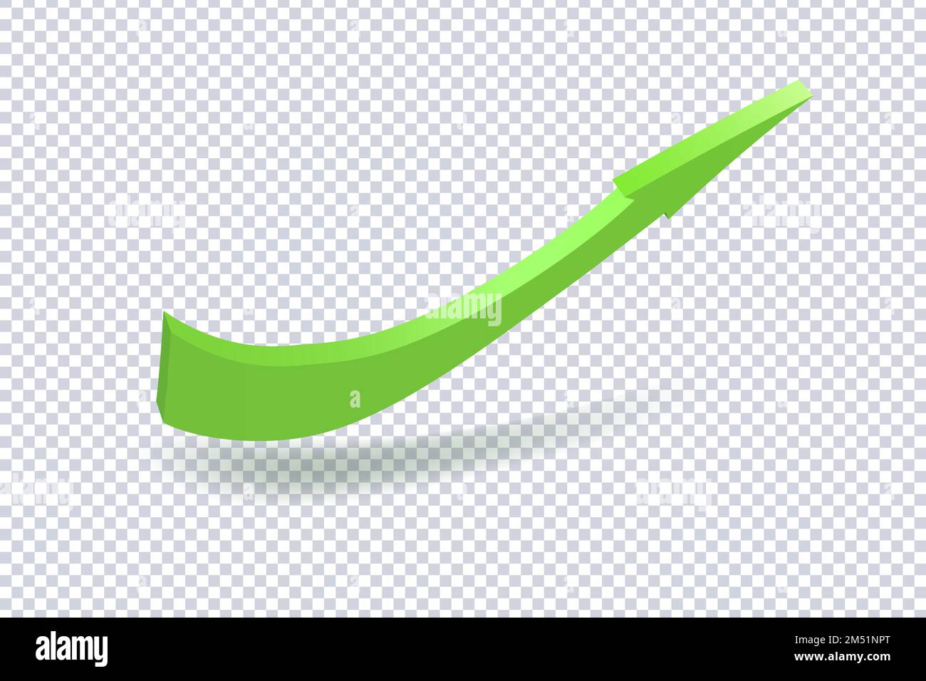 Curved Arrow Up Green