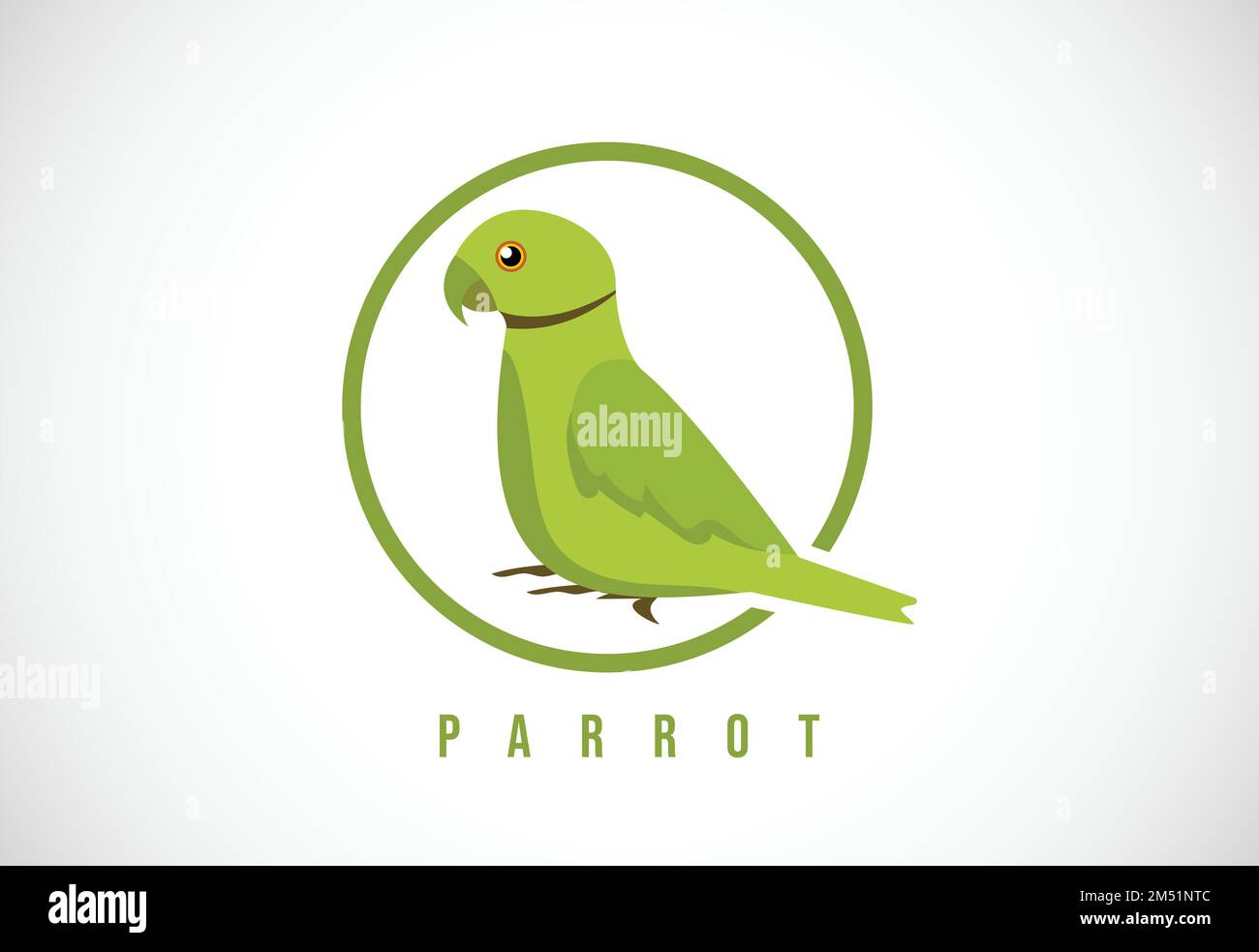 Parrot bird in a circle. Parrot bird logo design template vector ...