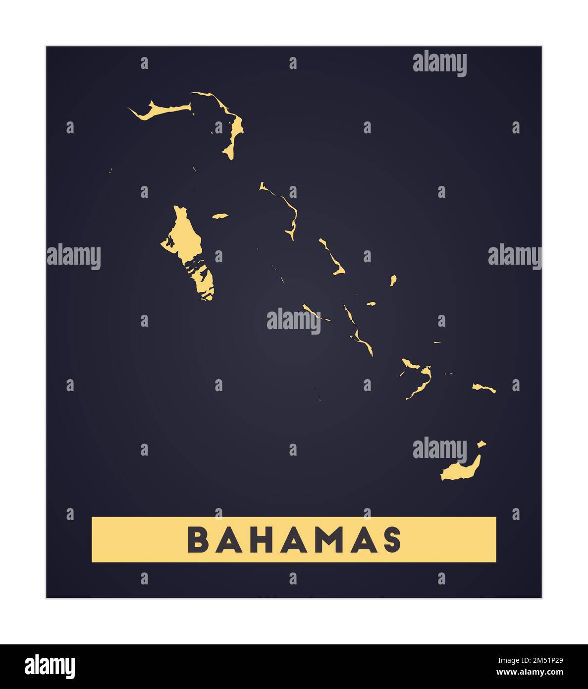 Bahamas map. Country poster with regions. Shape of Bahamas with country ...