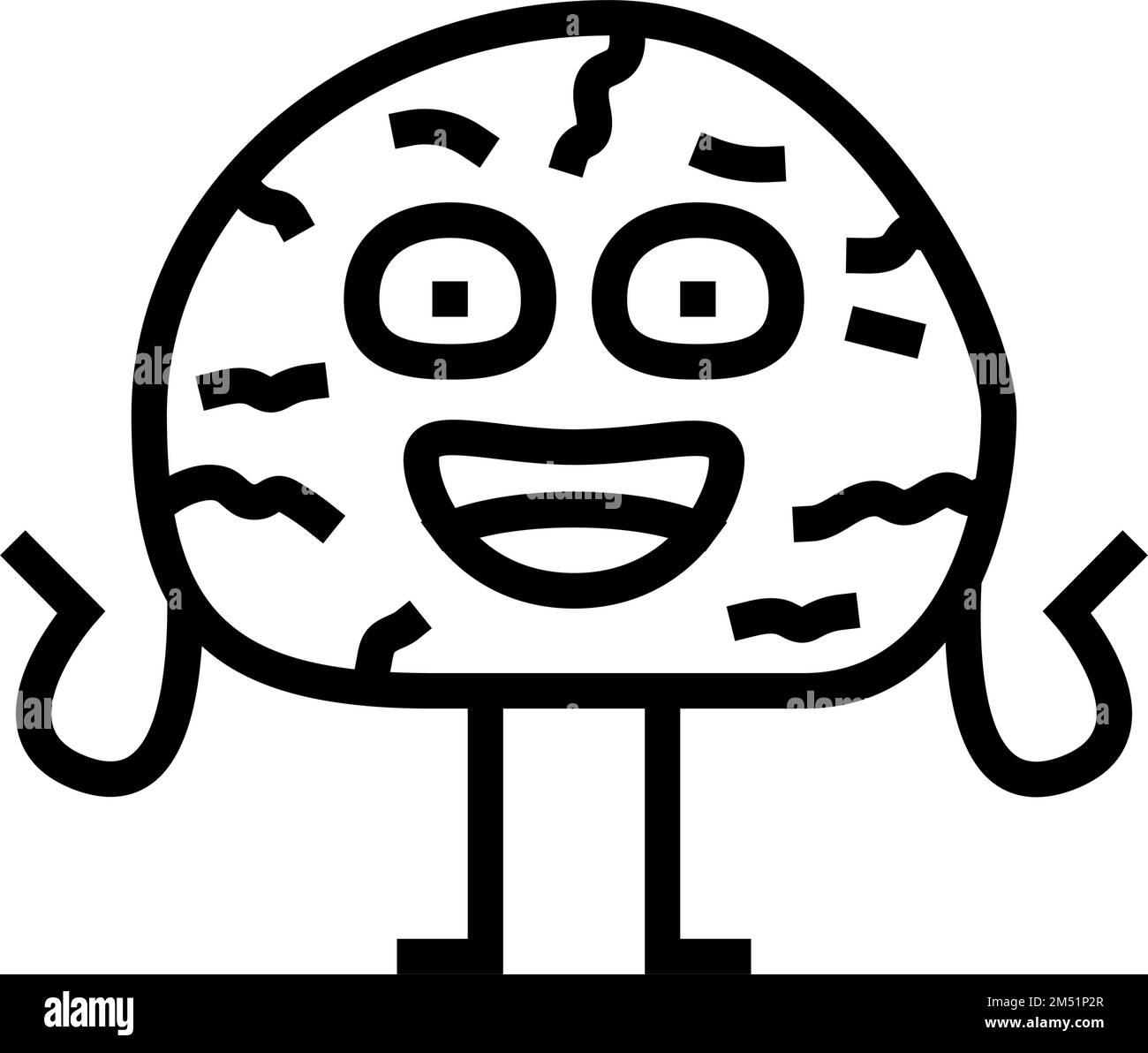 smoked meat character line icon vector illustration Stock Vector Image ...