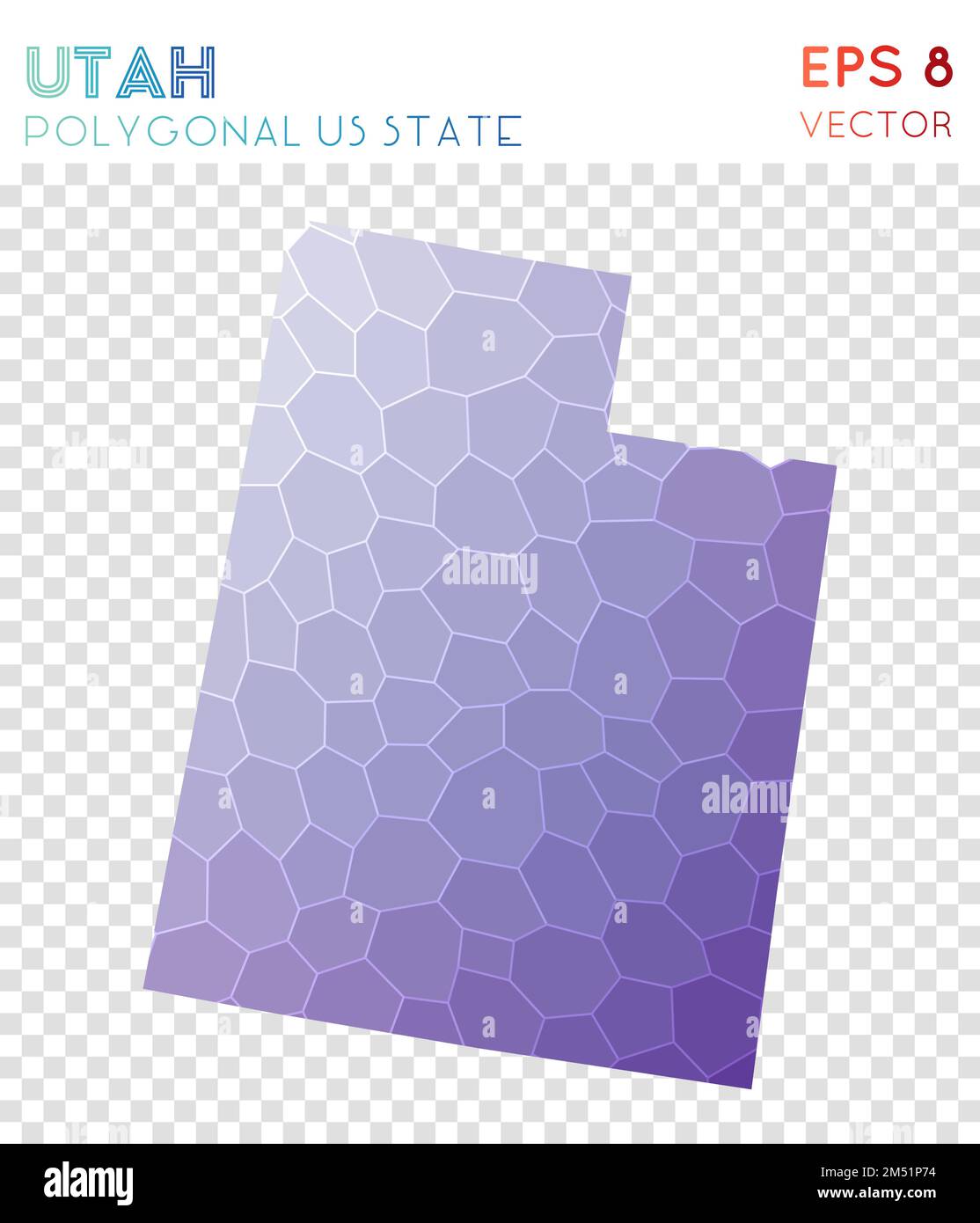 Utah polygonal map, mosaic style US state. Classic low poly style ...