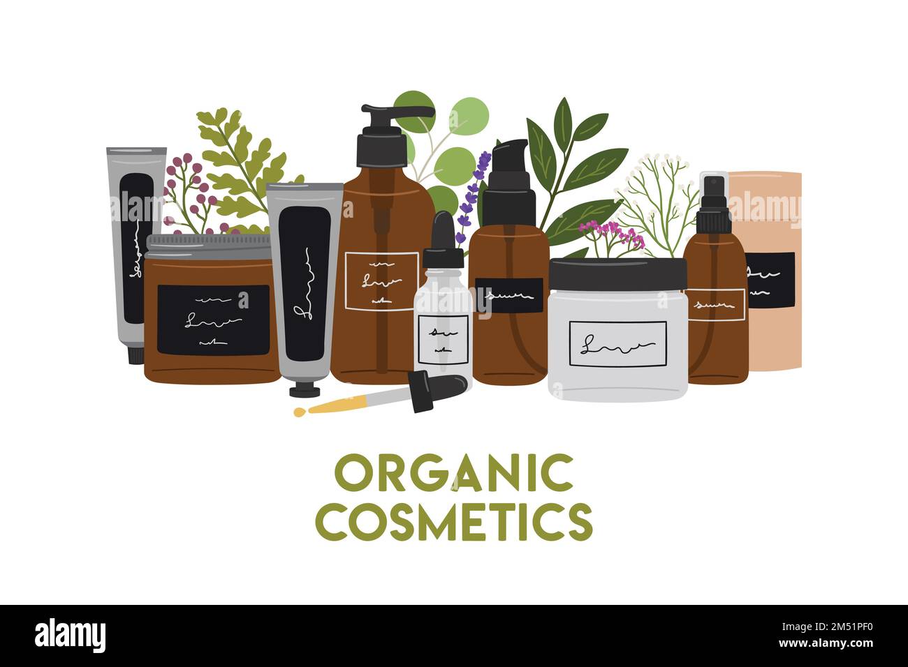 Natural eco skin care Stock Vector Images - Alamy