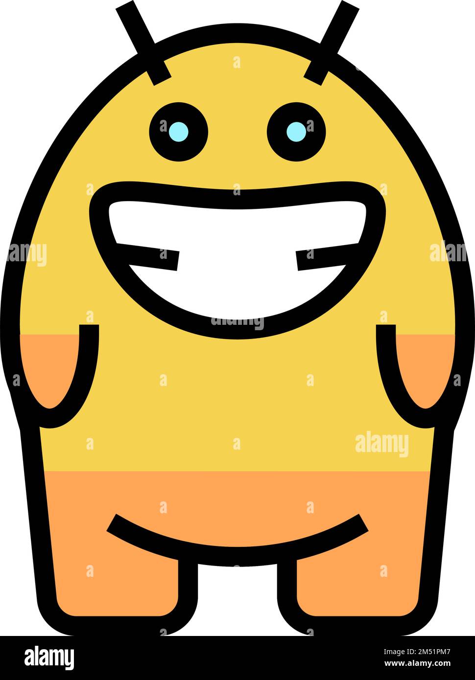 smile monster alien color icon vector illustration Stock Vector Image ...