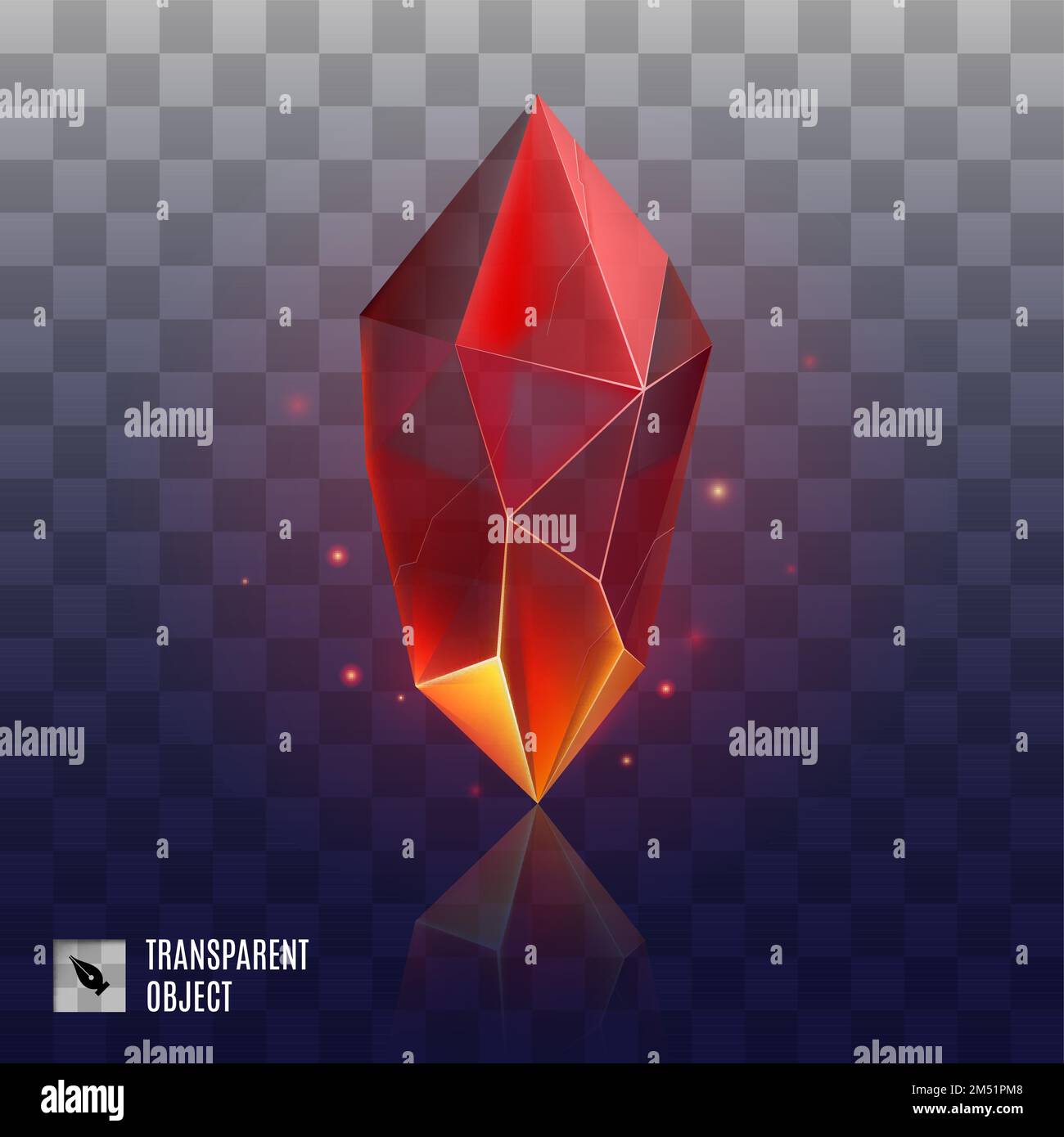 Gem or Crystal. Red Magic Gemstone. Precious Gem Icon. Luxury Symbol on ...