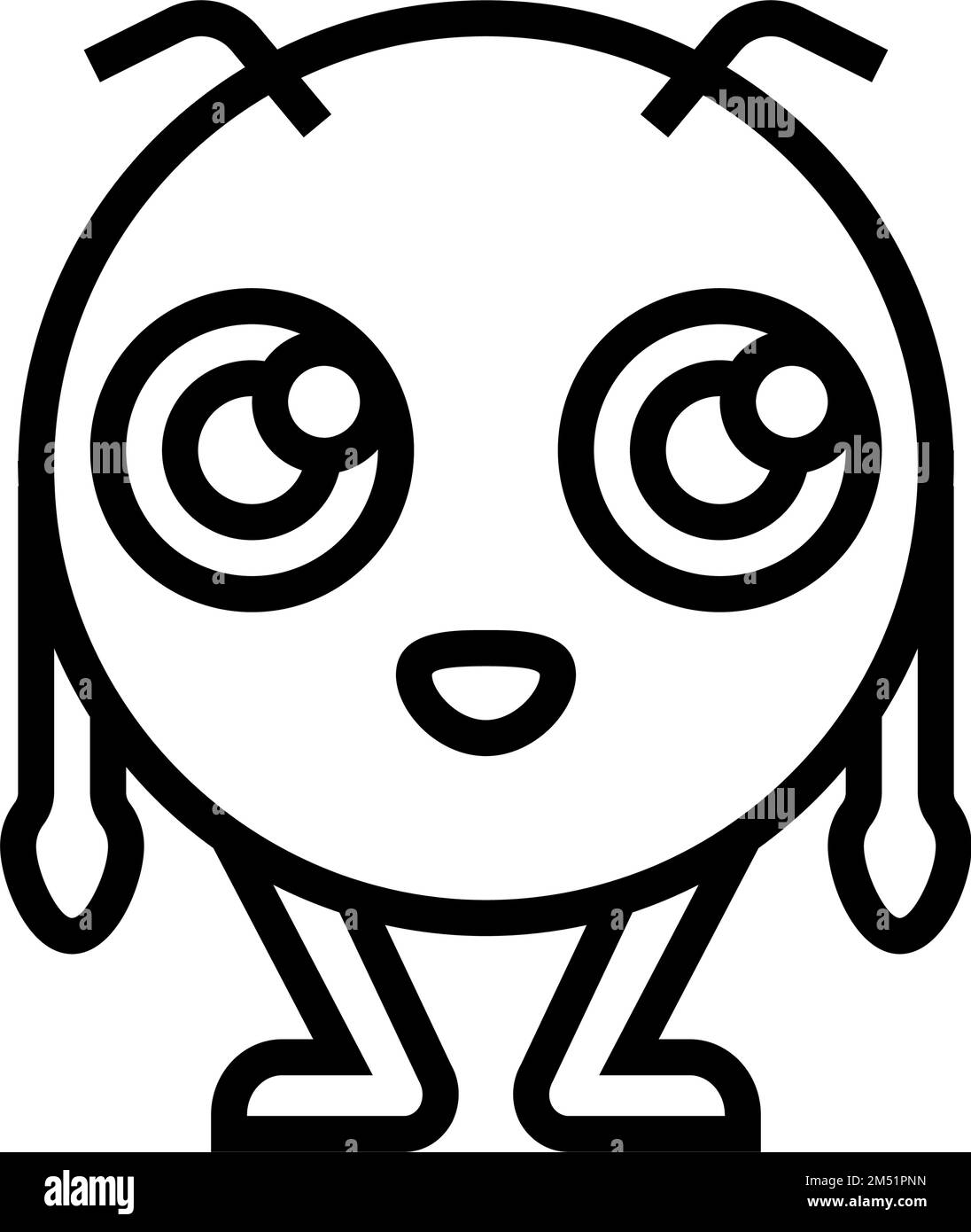 baby monster alien line icon vector illustration Stock Vector Image ...